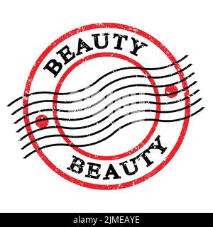 BEAUTY text written on red-black round stamp sign Stock Photo - Alamy