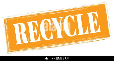 RECYCLE text written on orange lines stamp sign Stock Photo - Alamy