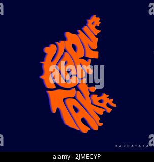 3d map of Karnataka is a state of India Stock Vector Image & Art - Alamy