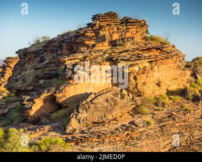 Quartz sandstone and congolmerate sedimentary karst rock formations ...
