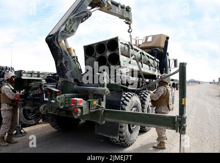 Kherson, Ukraine 31, June 2022 An M142 high-mobility artillery rocket ...
