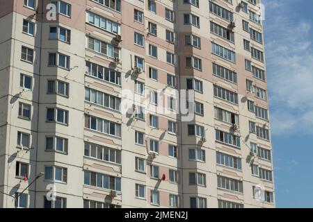 Building in the city. Simple structure. The house is in detail. Facade ...