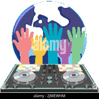 Music DJ controller icon on white background illustration Stock Vector ...