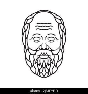 Mono line illustration of a Socrates Greek philosopher making the Loser ...