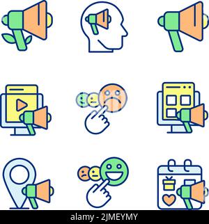 Organic marketing pixel perfect RGB color icon Stock Vector Image & Art ...