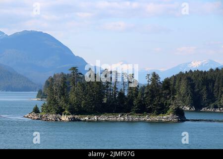 Alaska, small vegetated island in Sitka Sound Stock Photo - Alamy