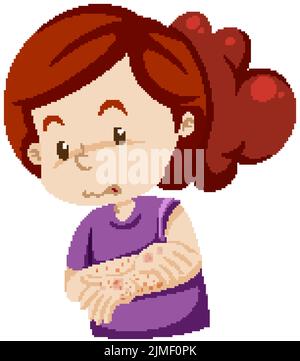 Cartoon character with skin rashes symptoms illustration Stock Vector ...