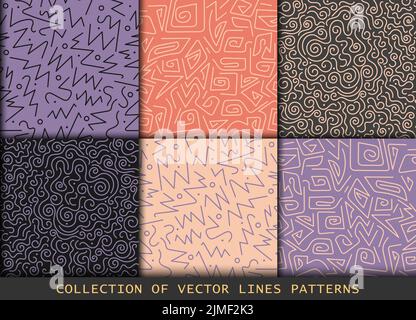 Collection of swatches memphis lines patterns Stock Vector Image & Art ...
