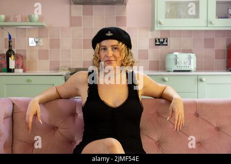 Grace Campbell, stand up comedian photographed at home in Gospel Oak ...