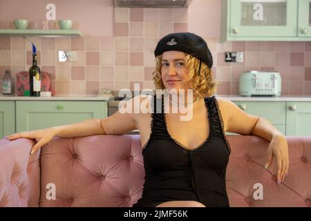 Grace Campbell, stand up comedian photographed at home in Gospel Oak ...