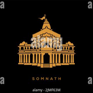 lord shiva (Somnath) temple vector icon. Somnath temple, Gujarat icon ...