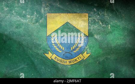 official flag of Regency Cianjur Indonesia at cloudy sky background on ...