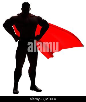 Superhero Standing Tall Silhouette 3D Render 2 Stock Photo - Alamy