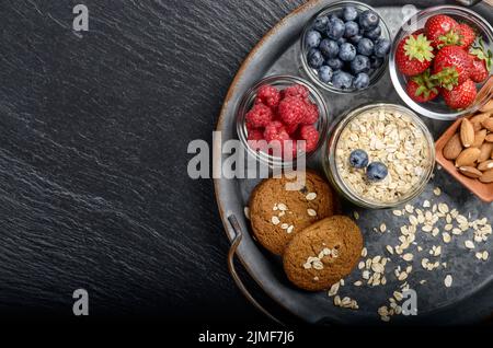Set of natural cookies, top view Stock Photo - Alamy