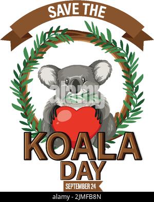Save the koala day banner design illustration Stock Vector Image & Art ...