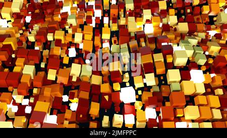 Random colored cubes with glow Stock Photo - Alamy