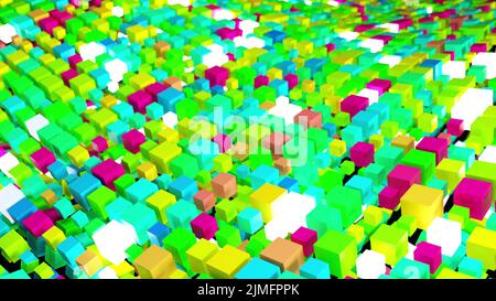 Random colored cubes with glow Stock Photo - Alamy