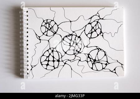 Hand drawn neurographic drawing. Neurographics is psychological method ...