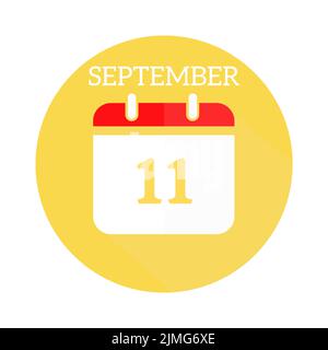 September 11 calendar flat icon Stock Photo - Alamy