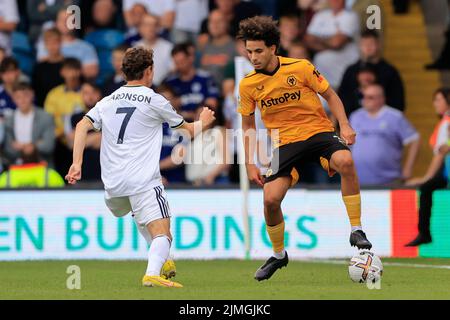 Brenden Aaronson of Leeds United controls the ball during the Premier ...