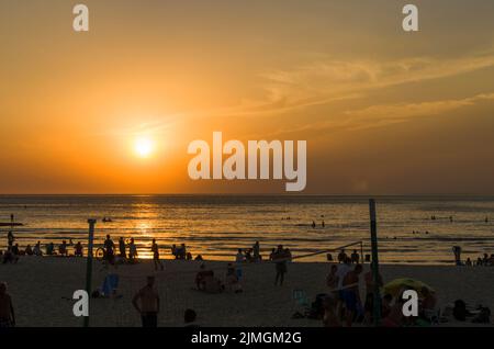 Montevideo, Uruguay - 11th January 2022 - Beautiful sunset on Pocitos ...