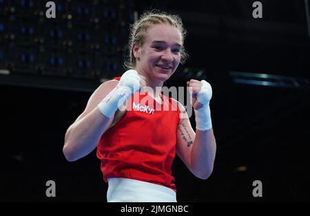 Northern Ireland's Amy Sara Broadhurst (Blue) and Zambia's Felistus ...