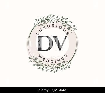 Initial Letter DV Logo - Hand Drawn Signature Logo - Simple Vector Logo ...