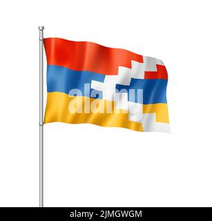 Nagorno-Karabakh flag isolated on white Stock Photo - Alamy