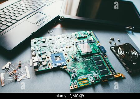 tech support disassembled computer parts cpu Stock Photo - Alamy