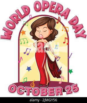 World Opera Day Banner Concept Vector illustration Stock Vector Image ...