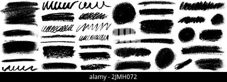 Hand drawn charcoal bold vector smears set Stock Vector Image & Art - Alamy
