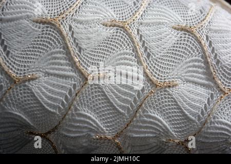 Beautiful white woven fabric with an intriguing pattern of dense white ...