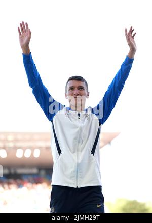Scotland's Jake Heyward celebrates winning bronze after the Men's 1500m ...