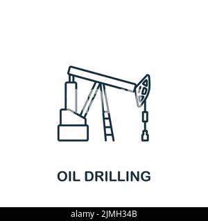 Drilling Rig icon. Monochrome simple element from oil industry collection. Creative Drilling Rig ...