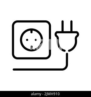 Outlet with a plug olor line icon. Pictogram for web page Stock Vector ...