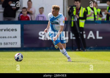 #34, Ben Whitfield of Barrow AFC in attacking action during the Sky Bet ...