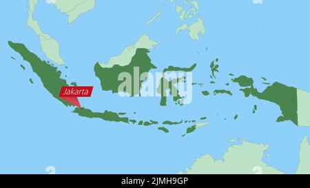Travel to Indonesia concept, map with pin on map of Indonesia. Vacation ...
