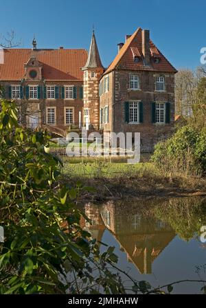 Haus Egelborg, moated castle in Legden, Muensterland, North Rhine ...