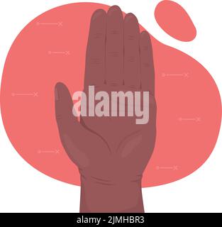 Palm with fingers 2D vector isolated illustration Stock Vector Image ...