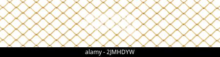 Metal fence mesh, pattern of brass wire grid isolated on transparent ...