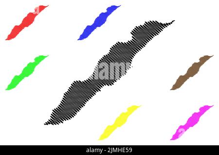 Urup island (Russia, Russian Federation, Kuril Islands) map vector ...