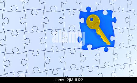 Puzzle with key Stock Photo - Alamy