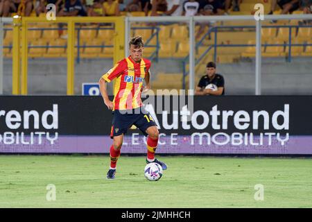 Thorir Johann Helgason of US Lecce looks on during the Coppa Italia ...