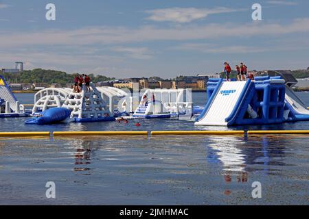 Cardiff Aqua Park inflatable obstacle course and fun water feature ...