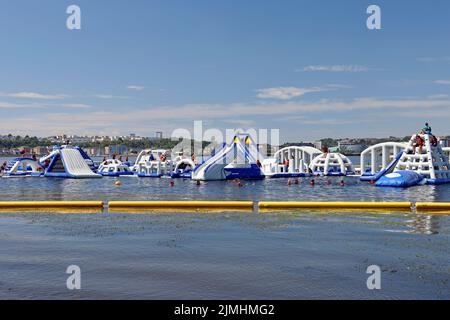 Cardiff Aqua Park inflatable obstacle course and fun water feature ...
