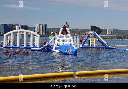 Cardiff Aqua Park inflatable obstacle course and fun water feature ...