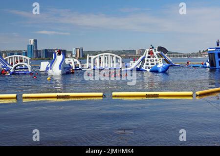 Cardiff Aqua Park inflatable obstacle course and fun water feature ...