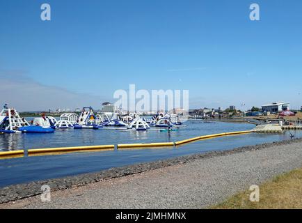Cardiff Aqua Park inflatable obstacle course and fun water feature ...