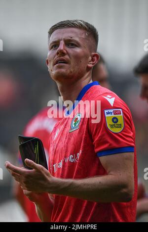 Scott Wharton #16 of Blackburn Rovers F.C in action during the Sky Bet ...
