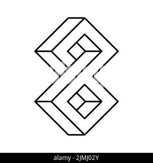 Impossible twisted rectangle shape. Esher penrose geometric figure ...